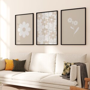 Set of 3 Daisy Flower Print Wall Art, Spring Daisies Boho Printable ...