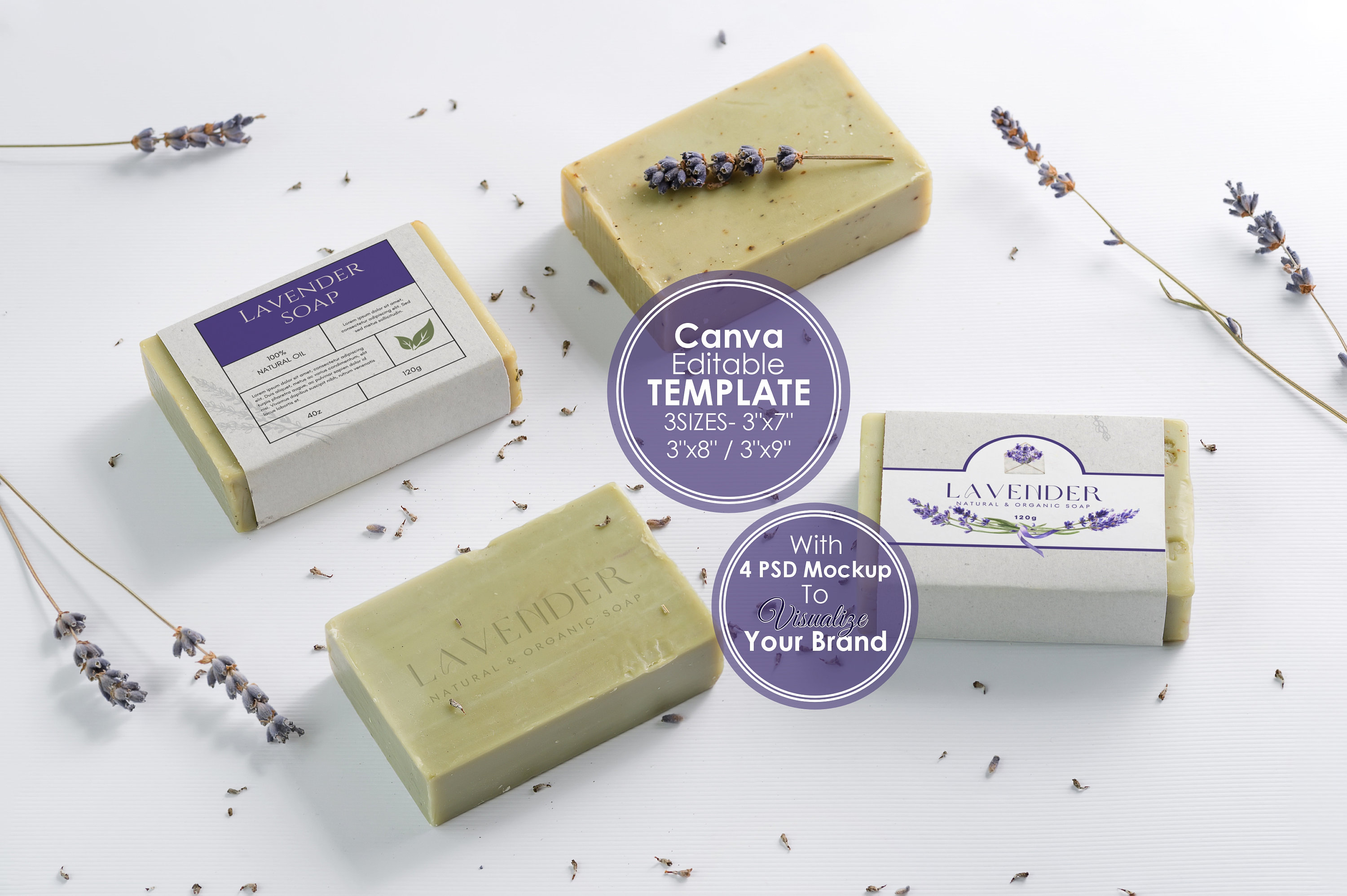 Editable Soap Label Template With Mockup, Custom Wrap Whipped Soap ...