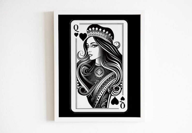 Queen Card Game Wall Art, Colorful Queen Prints, Mid Century Trendy ...