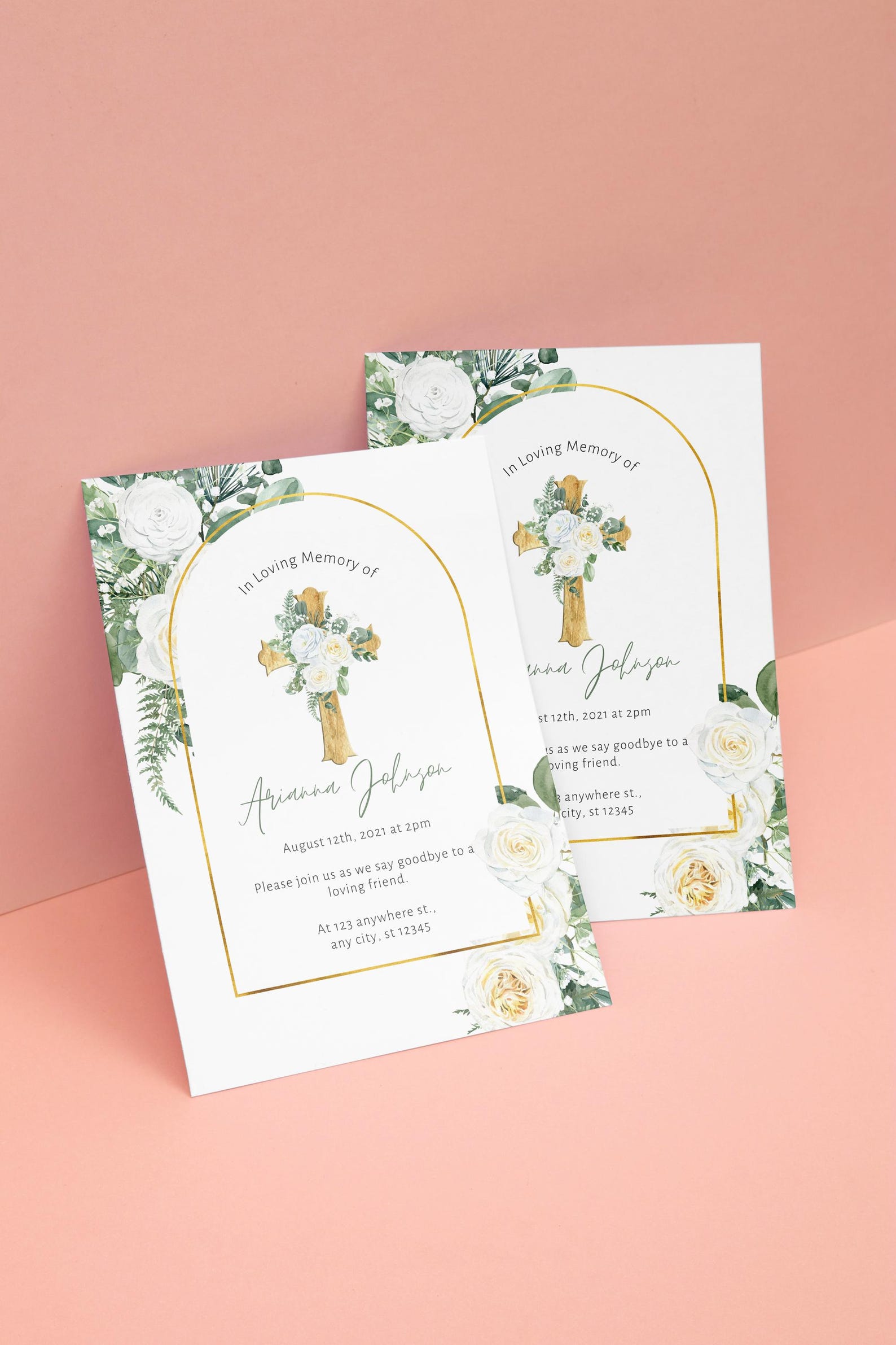 Editable Funeral Program Template, Order of Service Simple Funeral ...