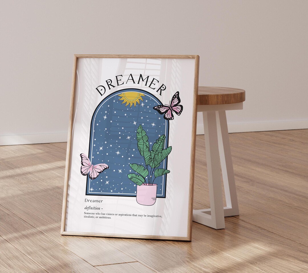 Dreamer Print Wall Art, Dreamer Gift Idea, Dreamer Bedroom Wall Decor ...