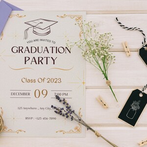 Editable Graduation Party Invitation, Convocation Invitation Template, High School Ceremony ...