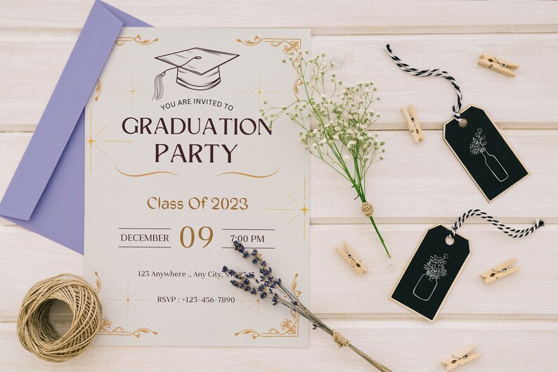 Editable Graduation Party Invitation, Convocation Invitation Template ...