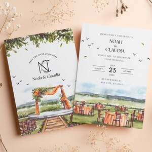 Editable E-invite Template and Watercolor Venue Wedding Invitation ...