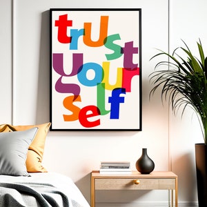 Trust Yourself Motivational Print, Inspirational Wall Art, Trust ...