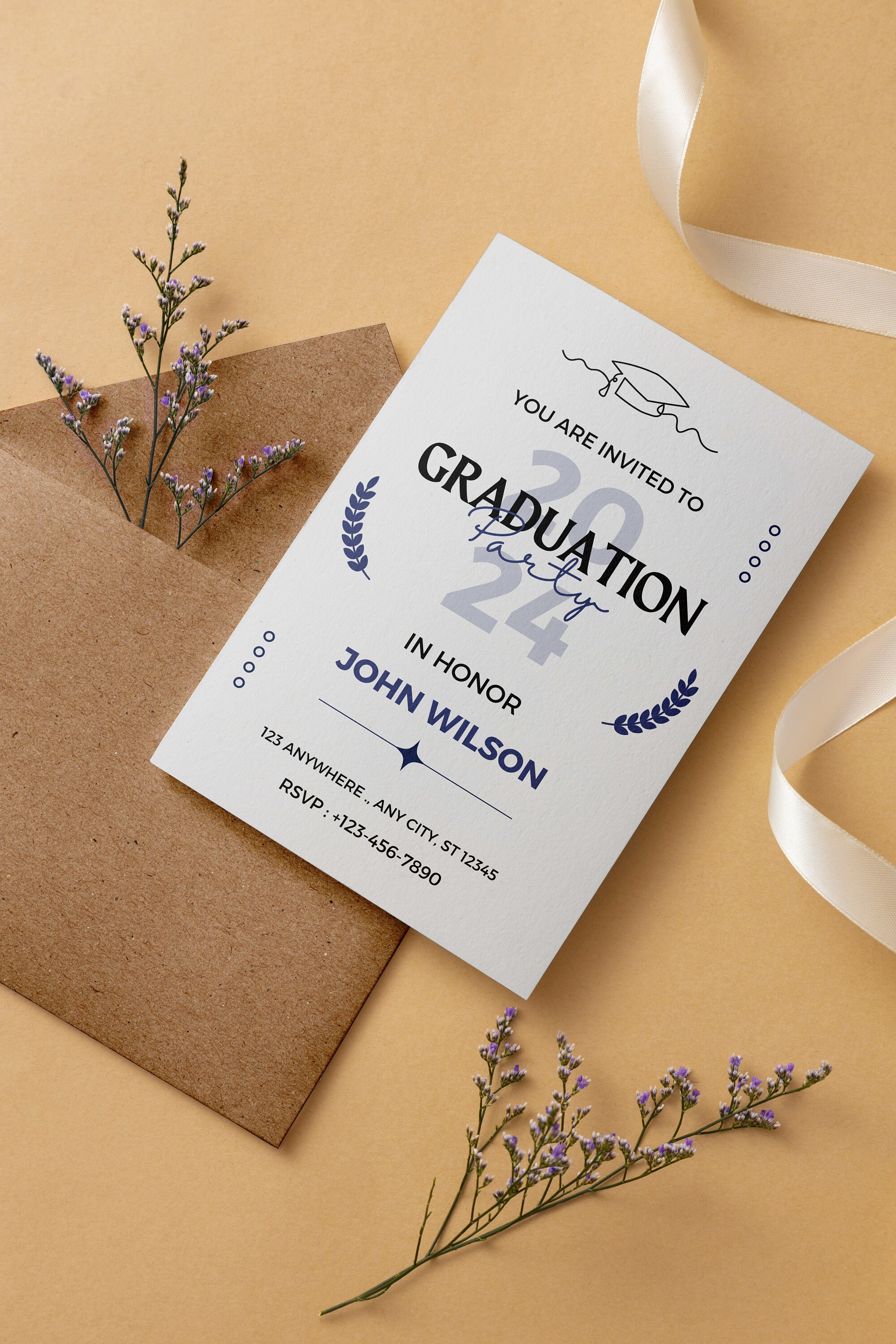 Graduation Invitation Template, Graduation Invitation, Modern Grad ...