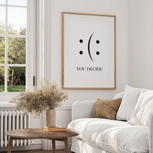 You Decide Smile Home Office Wall Decor, Inspirational Wall Art ...