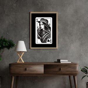 Queen Card Game Wall Art, Colorful Queen Prints, Mid Century Trendy ...