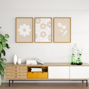 Set of 3 Daisy Flower Print Wall Art, Spring Daisies Boho Printable ...