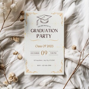 Editable Graduation Party Invitation, Convocation Invitation Template ...