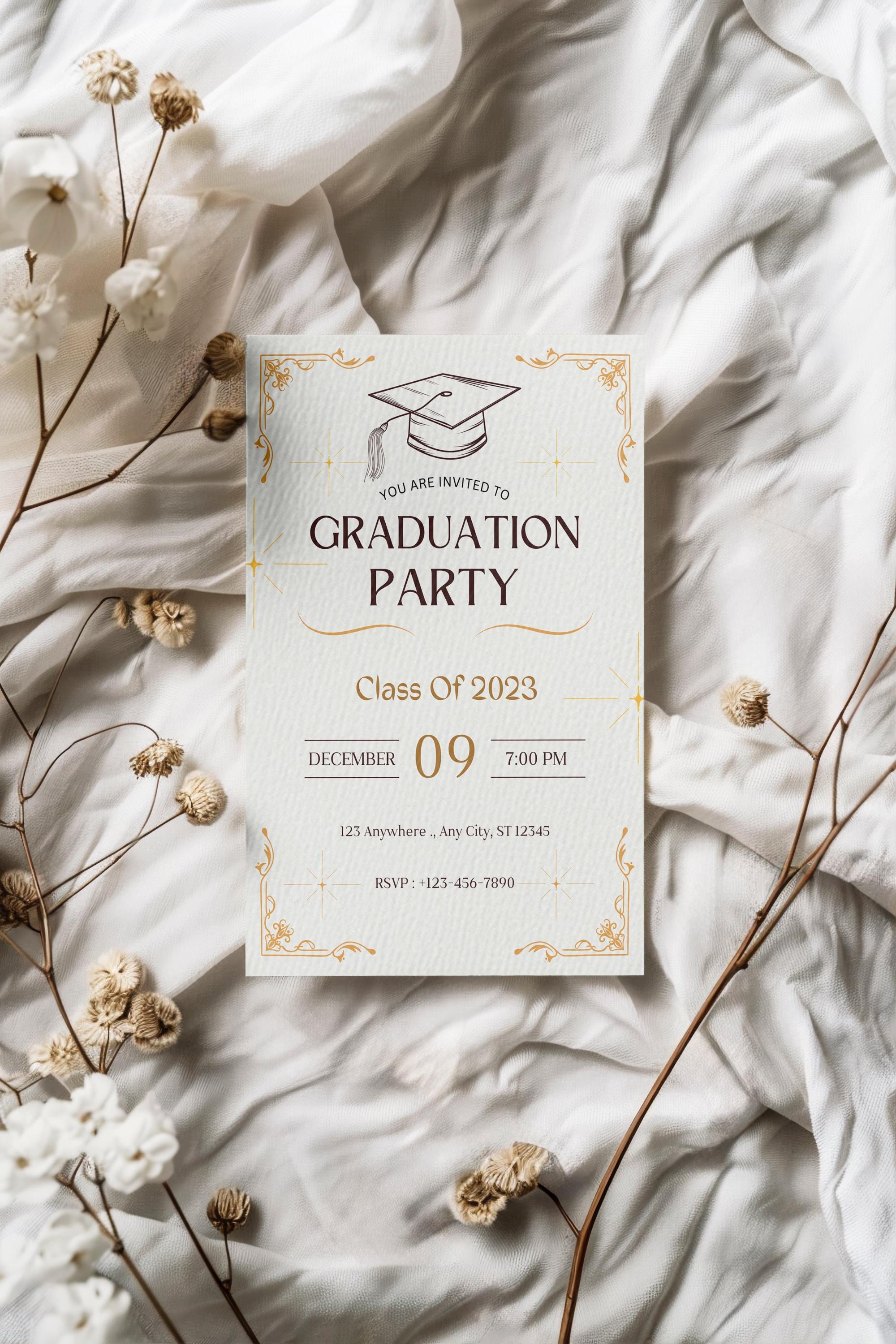 Editable Graduation Party Invitation, Convocation Invitation Template ...