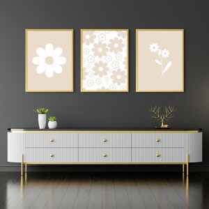 Set of 3 Daisy Flower Print Wall Art, Spring Daisies Boho Printable ...