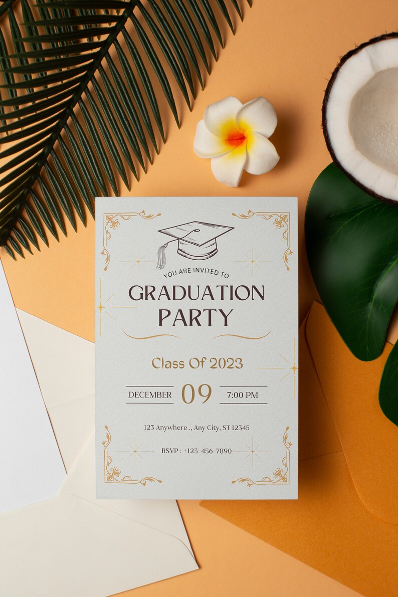 Editable Graduation Party Invitation, Convocation Invitation Template ...