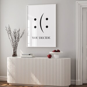 You Decide Smile Home Office Wall Decor, Inspirational Wall Art ...
