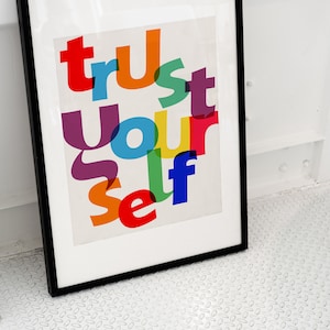 Trust Yourself Motivational Print, Inspirational Wall Art, Trust ...