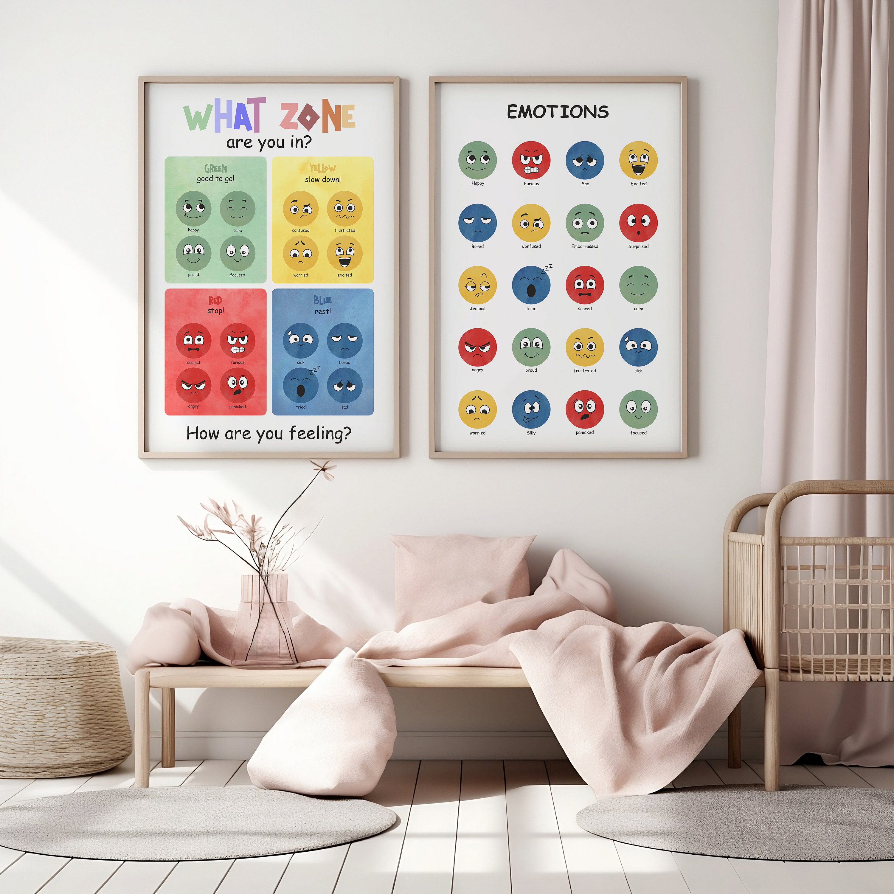 Emotions Poster, Feelings Chart for Kids, School Counselor Office Decor ...
