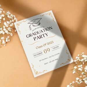 Editable Graduation Party Invitation, Convocation Invitation Template ...