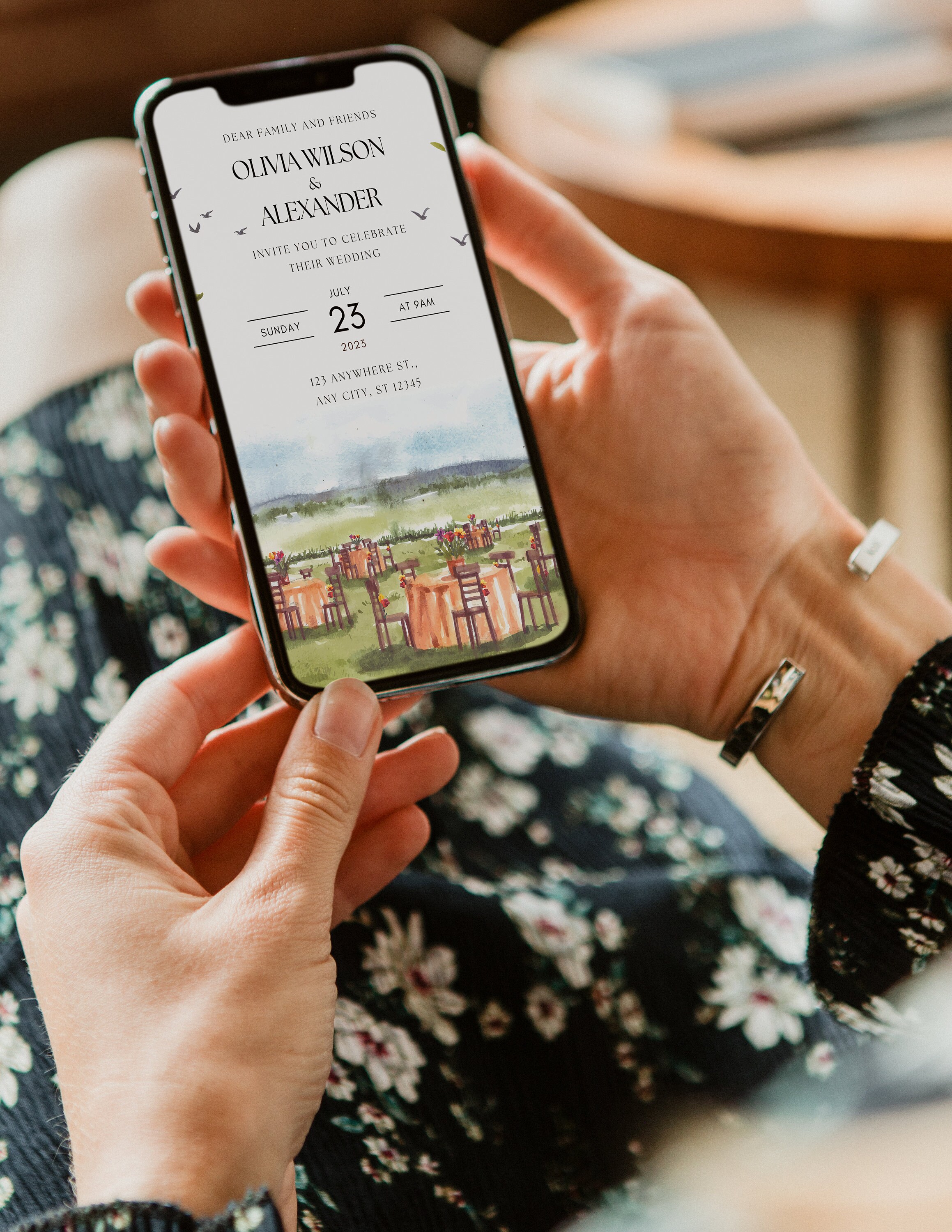 Editable E-invite Template and Watercolor Venue Wedding Invitation ...