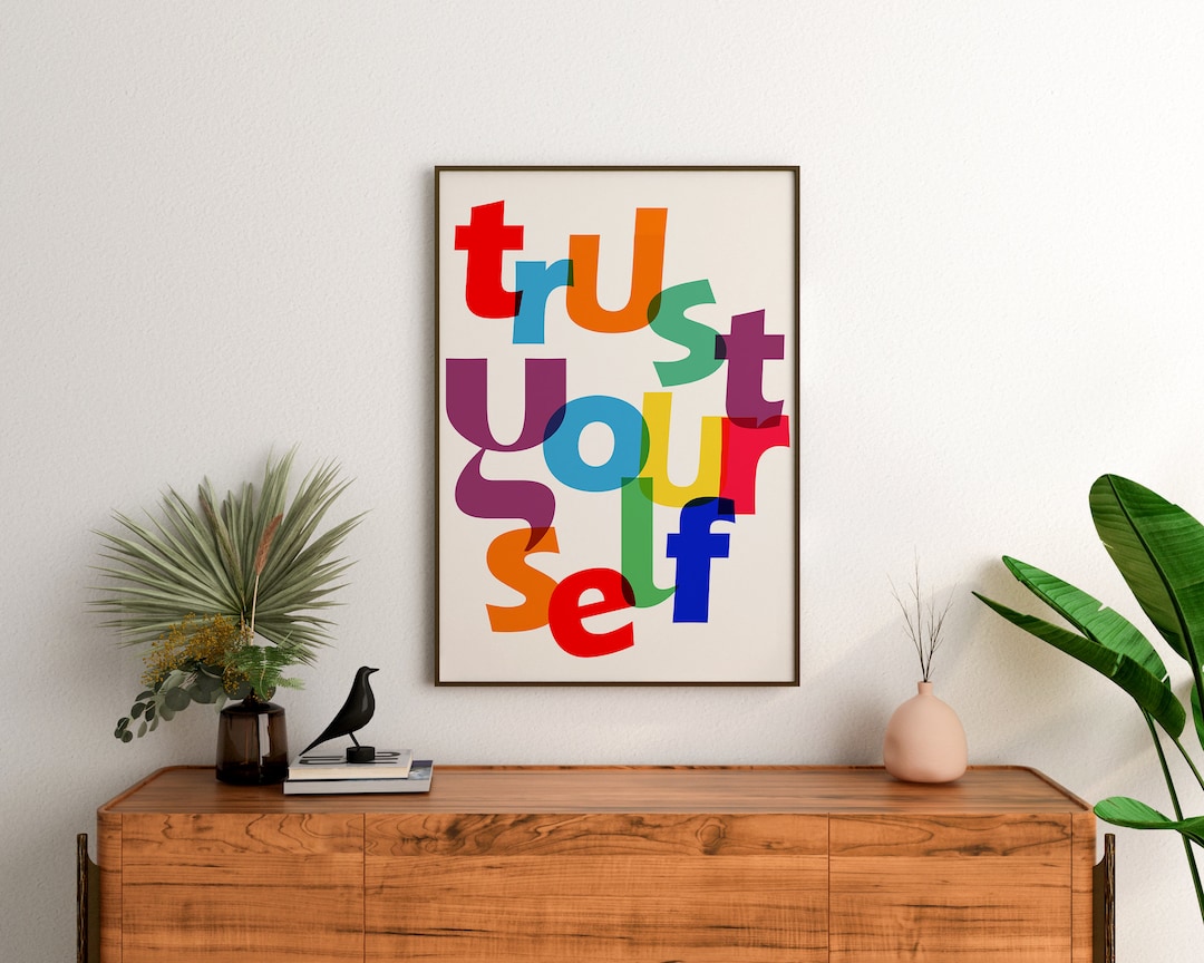Trust Yourself Motivational Print, Inspirational Wall Art, Trust ...
