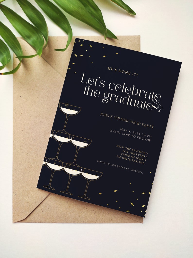 Editable Graduation Party Invitation Template , Graduation Announcement ...