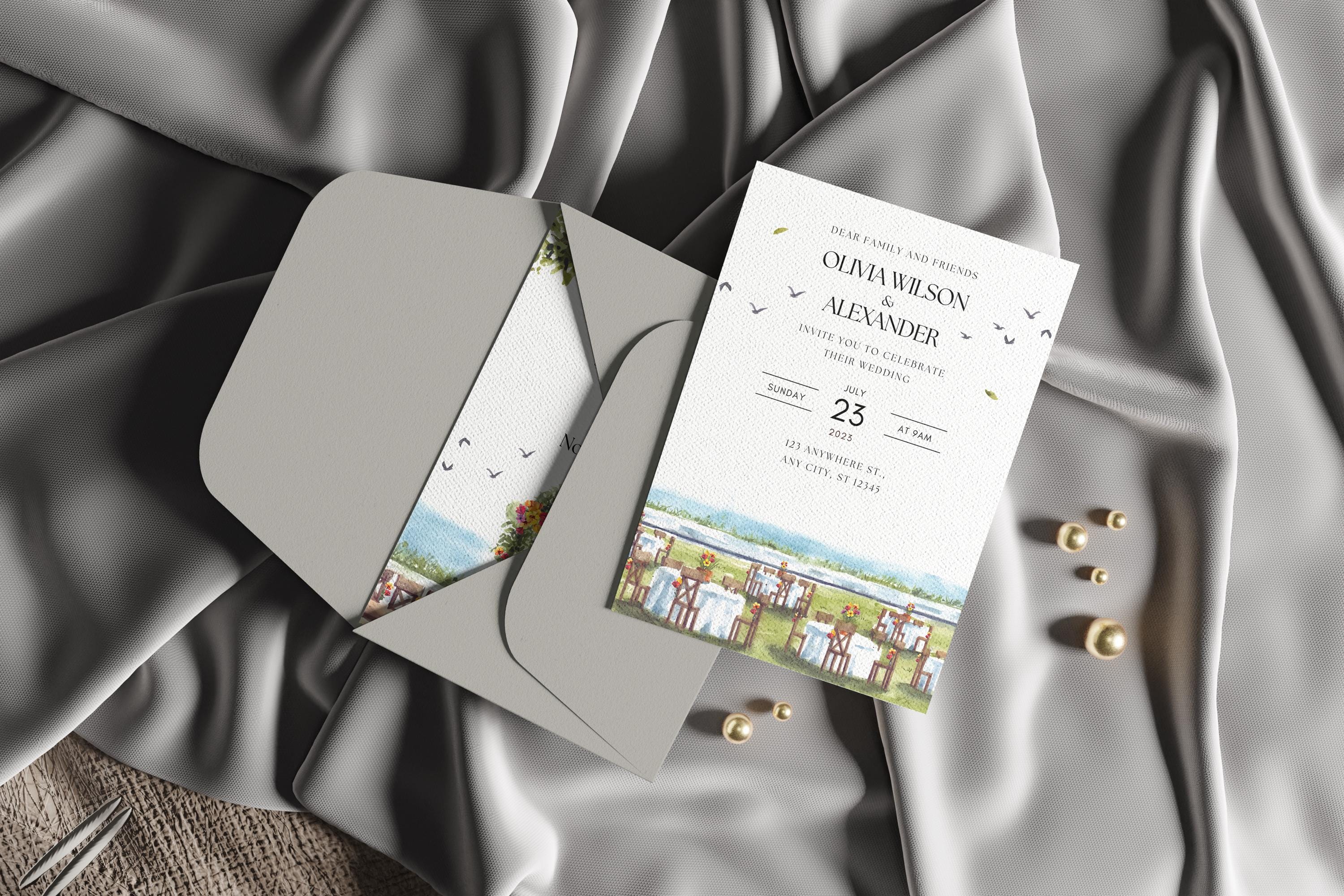 Editable E-invite Template and Printable Card Template, Watercolor ...