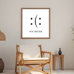 You Decide Smile Home Office Wall Decor, Inspirational Wall Art ...