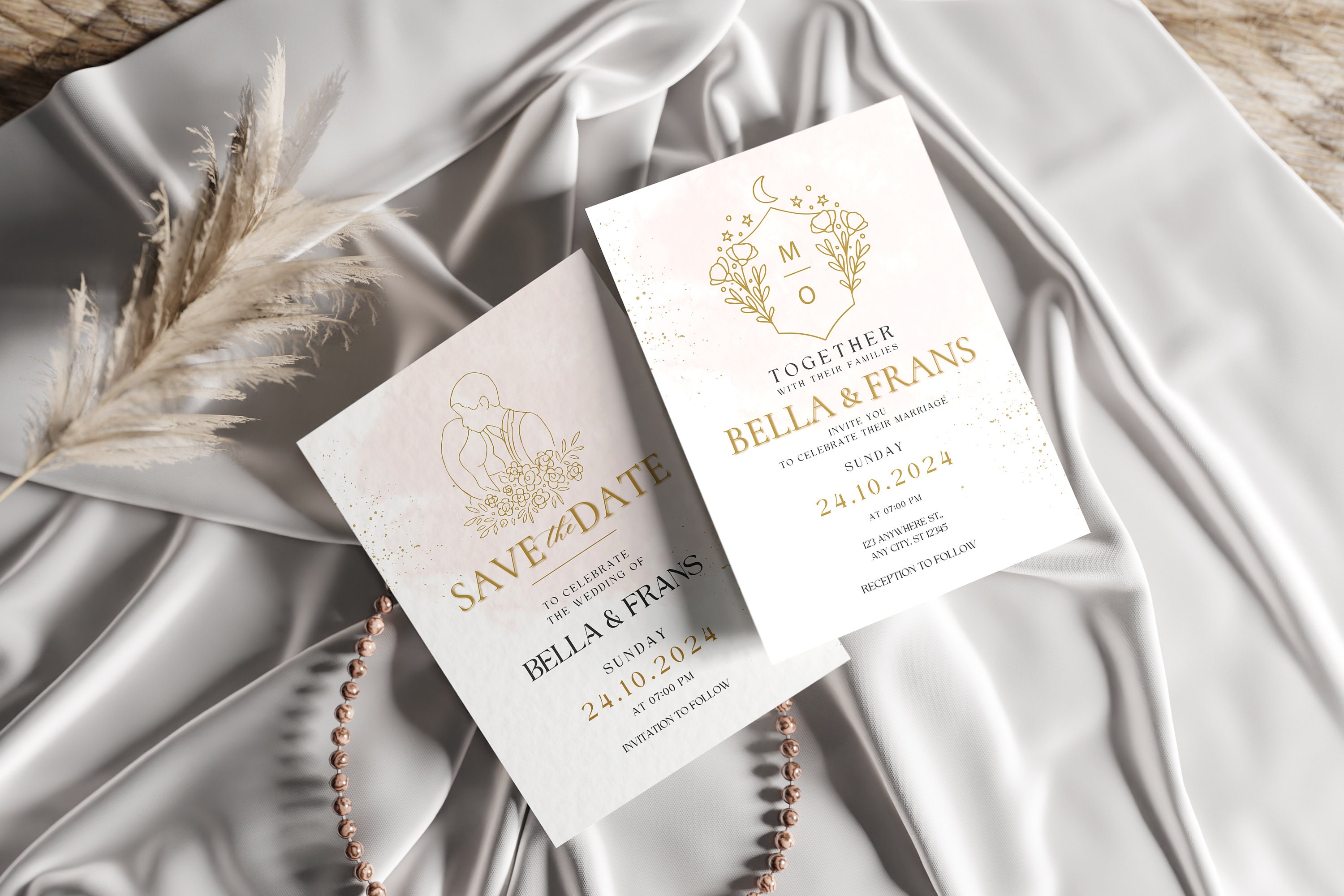Editable Wedding Invitation, Instant Wedding Printable Template, Brown ...