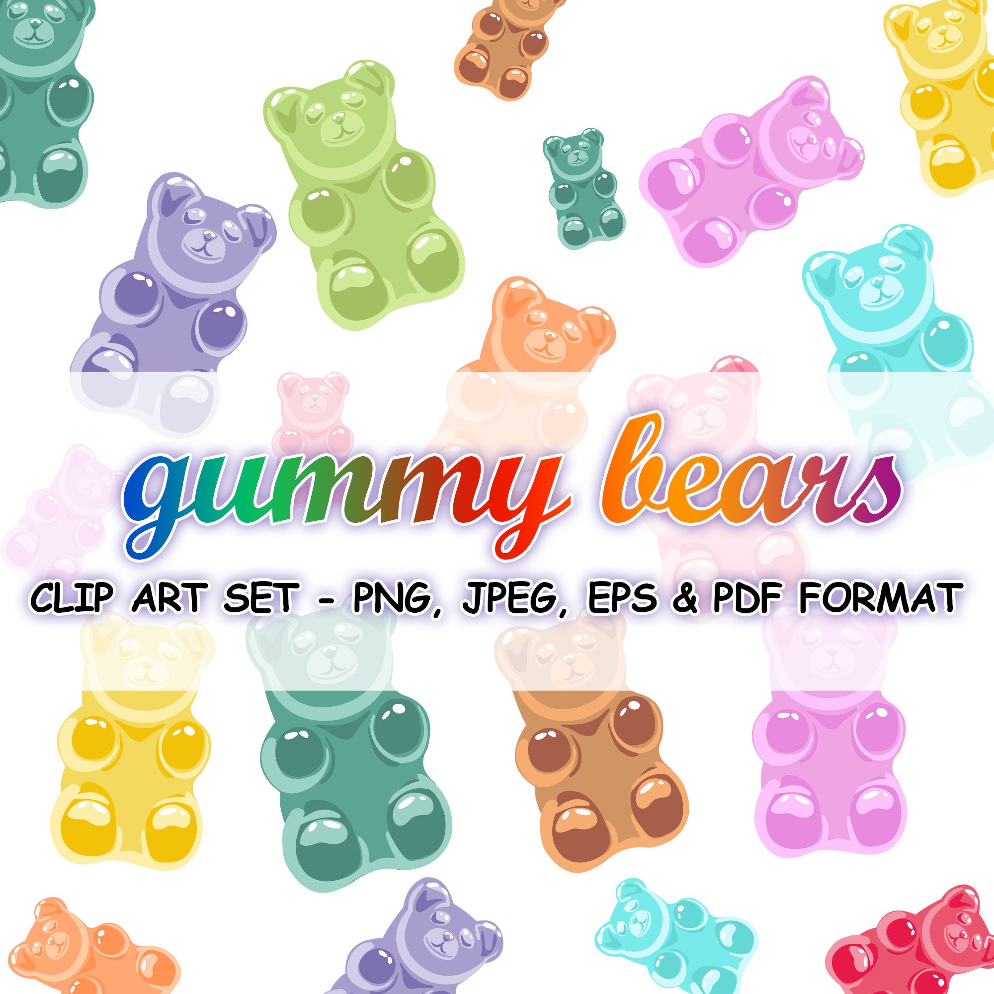 Gummy Bears Candy Clipart, Colorful Candies, Lollipop Clipart, Gummy ...