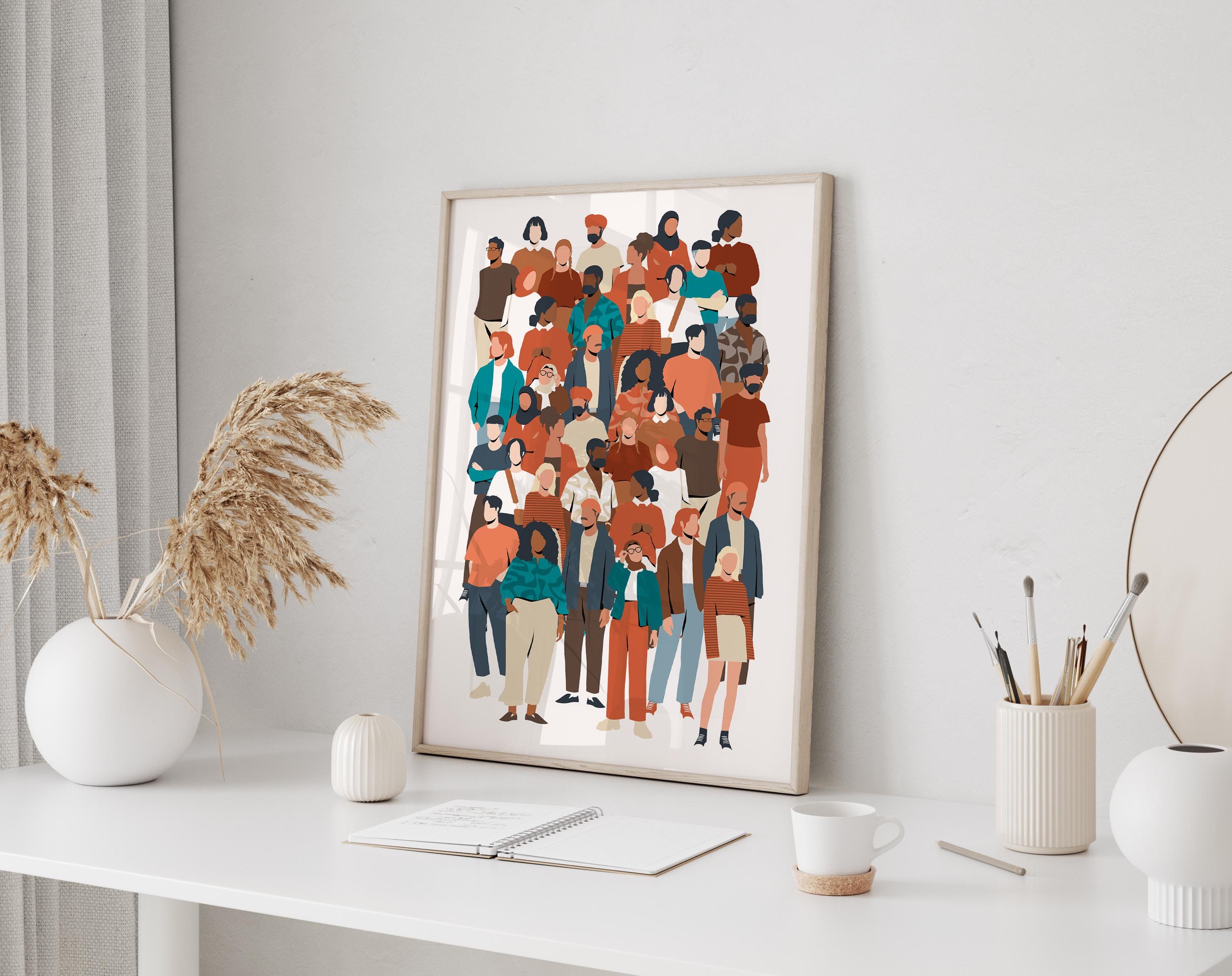 Diverse People - Seamless Printable Wall Art, Seamless Tileable Pattern ...