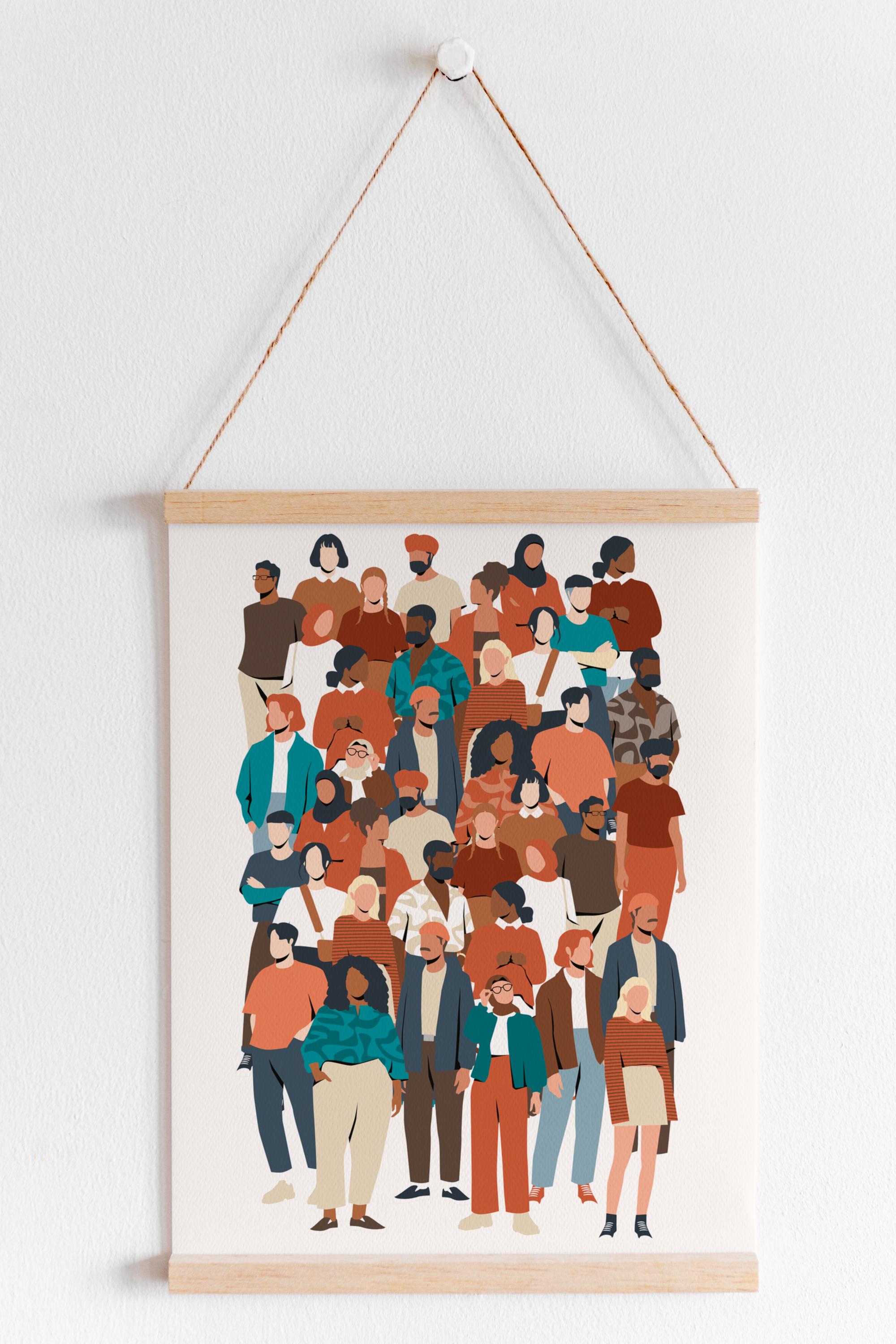 Diverse People - Seamless Printable Wall Art, Seamless Tileable Pattern ...