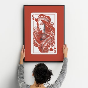 Queen Card Game Wall Art, Colorful Queen Prints, Mid Century Trendy ...