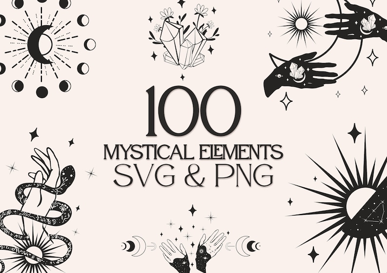 Mystical Svg and Png, Mystical Clipart, Celestial Clipart, Magical Svg ...