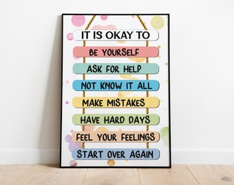 Love Yourself Poster, Motivational Kids Art, Classroom Posters Quotes ...
