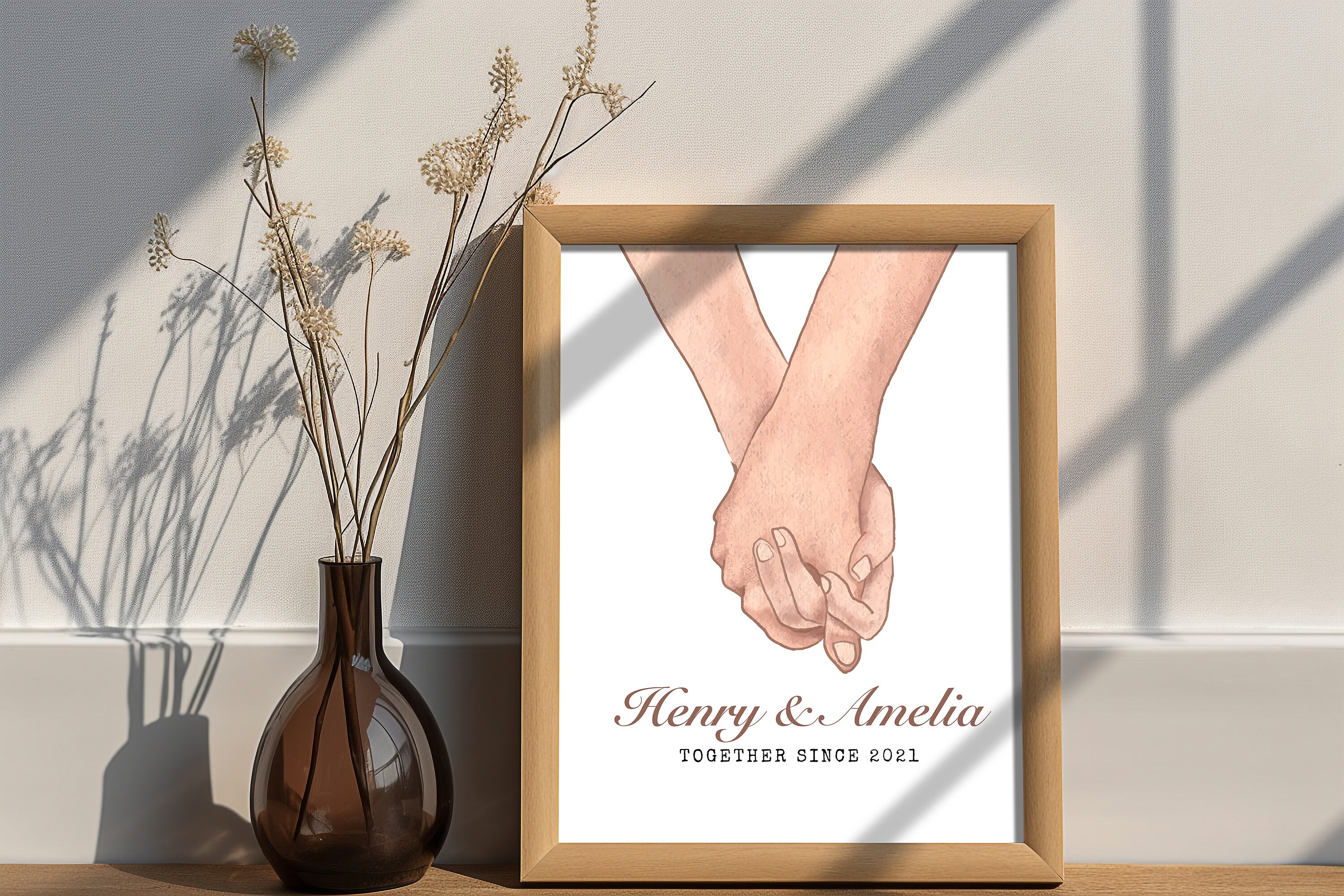 Couples Printable Wall Art, Couple Holding Hands Art, Pinky Promise ...