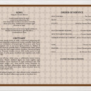 Traditional Funeral Program Template for Man | Classic Obituary ...