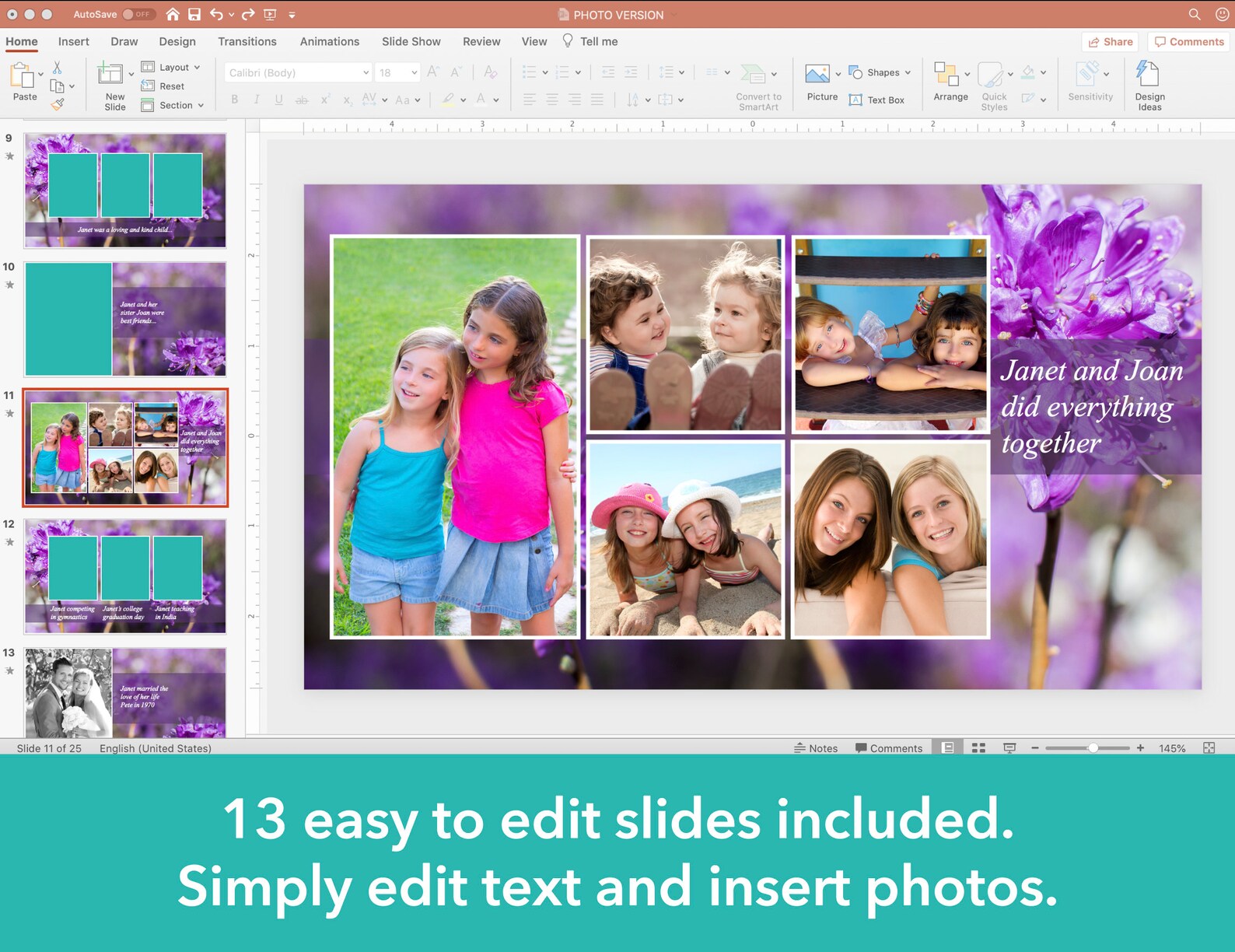 Purple Funeral Slideshow Template | Celebration of Life Slideshow ...