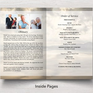 Funeral Program Template for Men Celebration of Life Program - Etsy UK