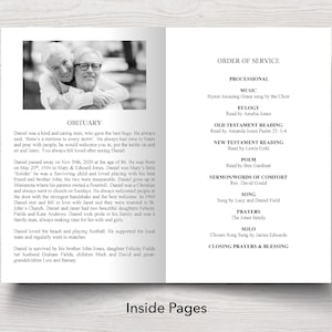 In Loving Memory Funeral Program Template for Man | Minimalist ...