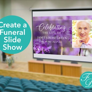 Purple Funeral Slideshow Template Celebration of Life - Etsy UK