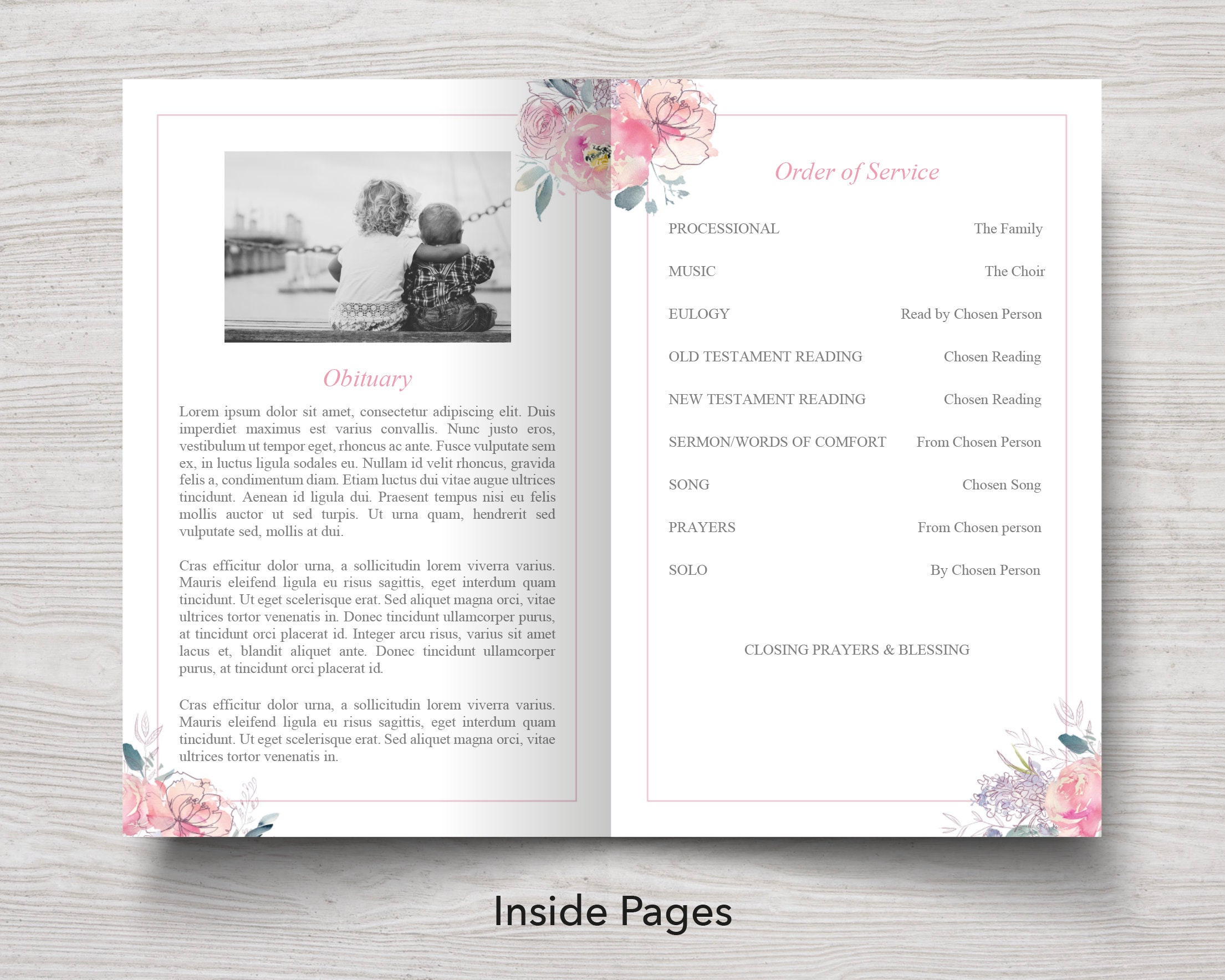 Pink Funeral Program Template Celebration of Life Program - Etsy