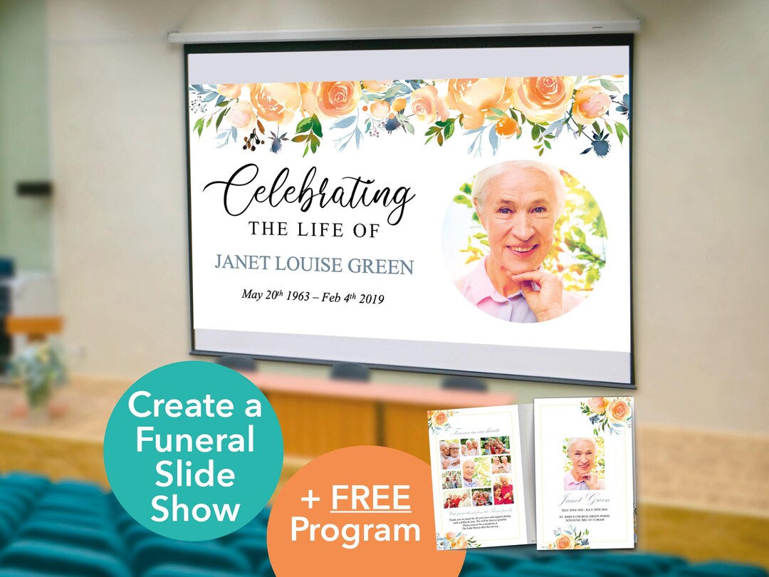 Funeral Slideshow Template + FREE Funeral Program | Funeral Powerpoint ...