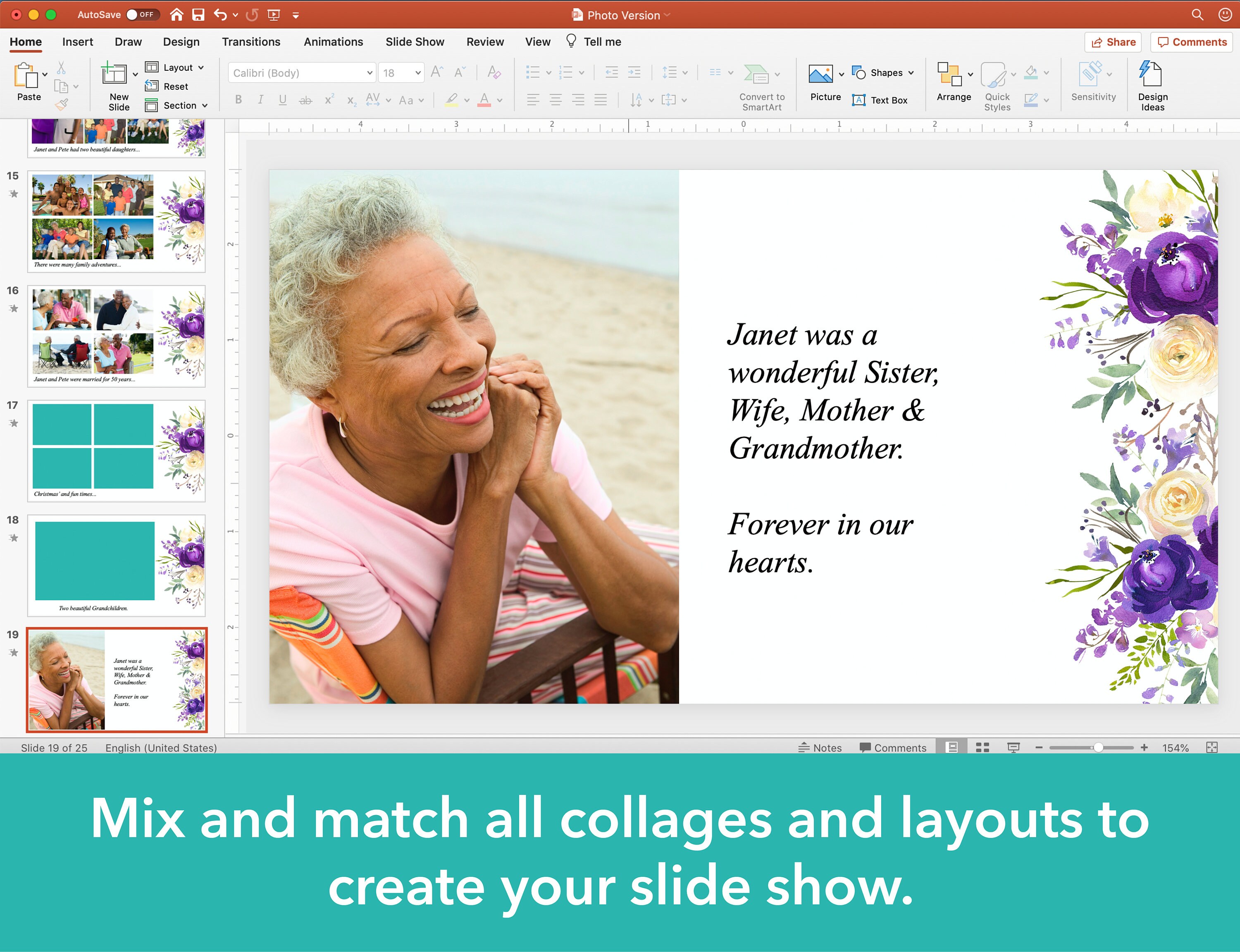 Purple Funeral Slideshow Template | Funeral Slideshow | Celebration of ...