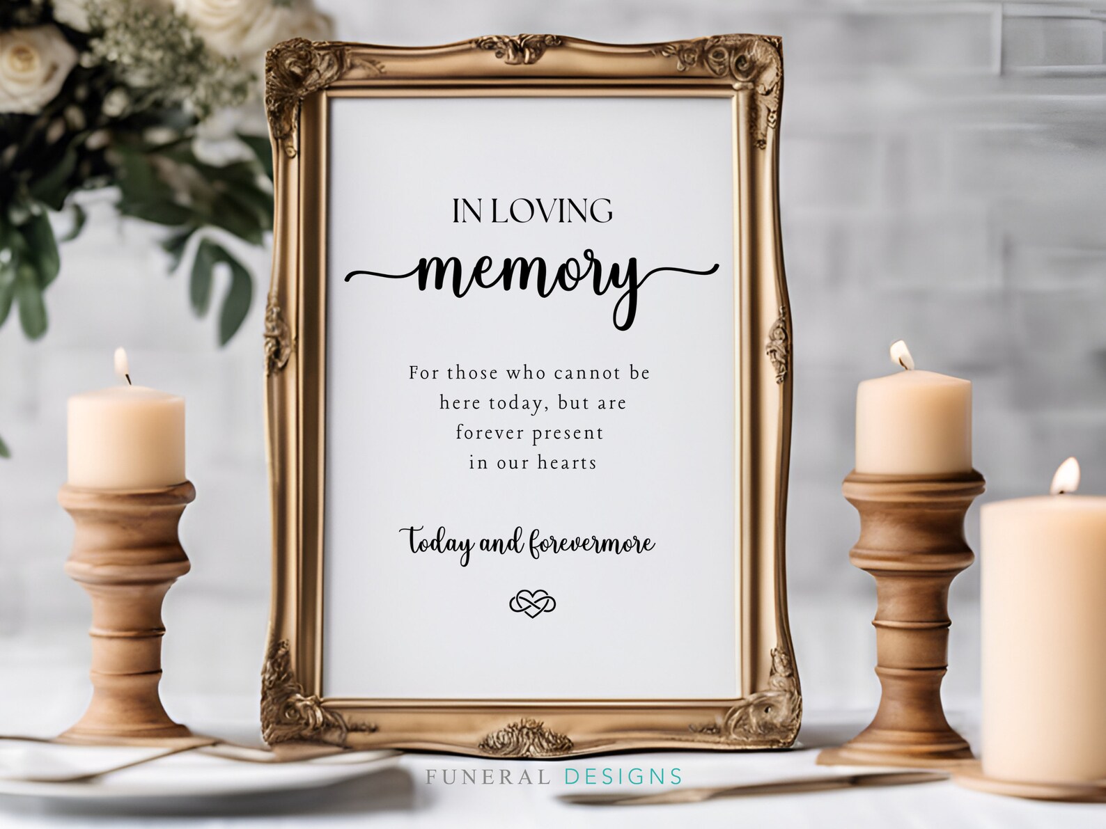 Minimalist Memorial Wedding Sign, in Loving Memory Sign for Wedding ...