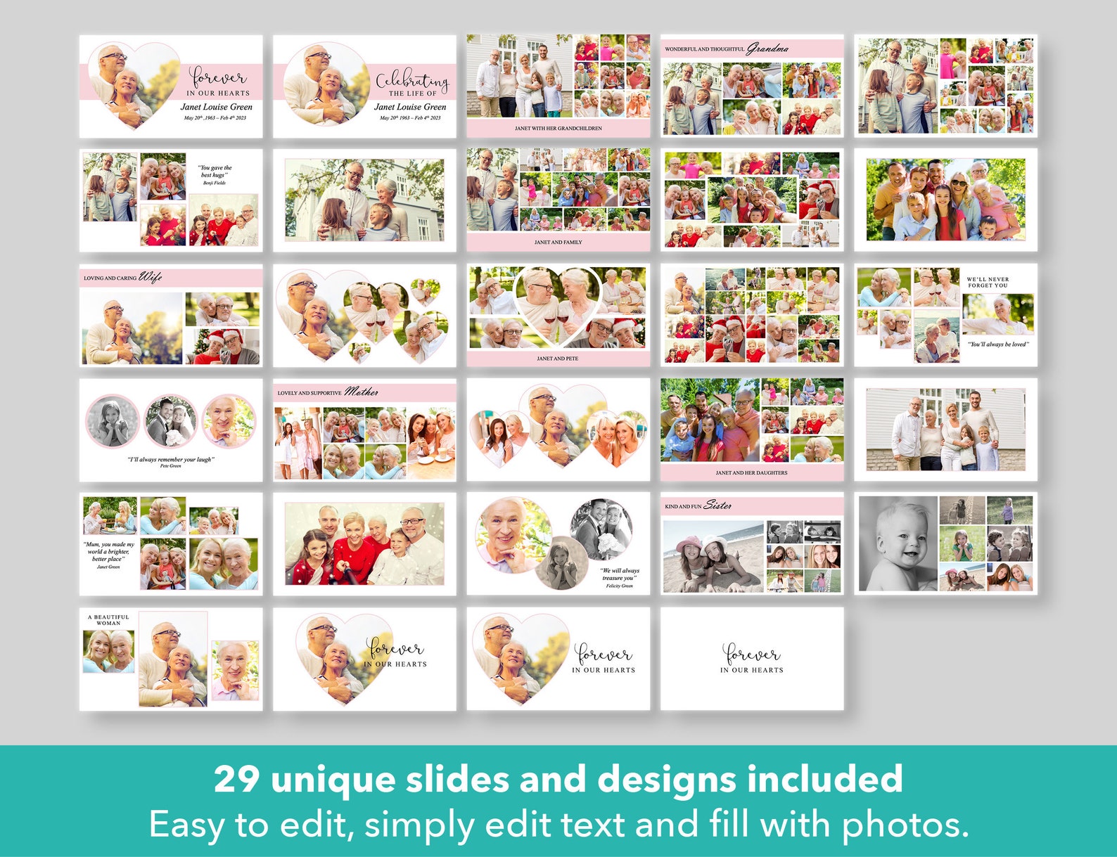 Premium Funeral Slideshow Template | Pink Funeral Powerpoint Template ...