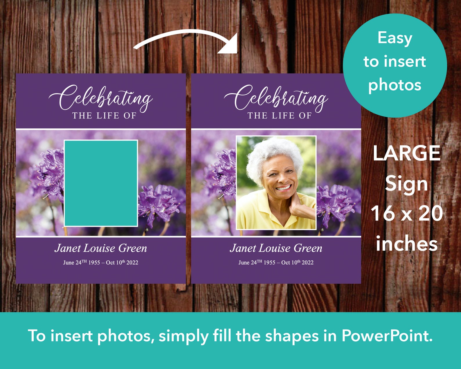 Purple Funeral Poster Purple Funeral Welcome Sign Funeral | Etsy