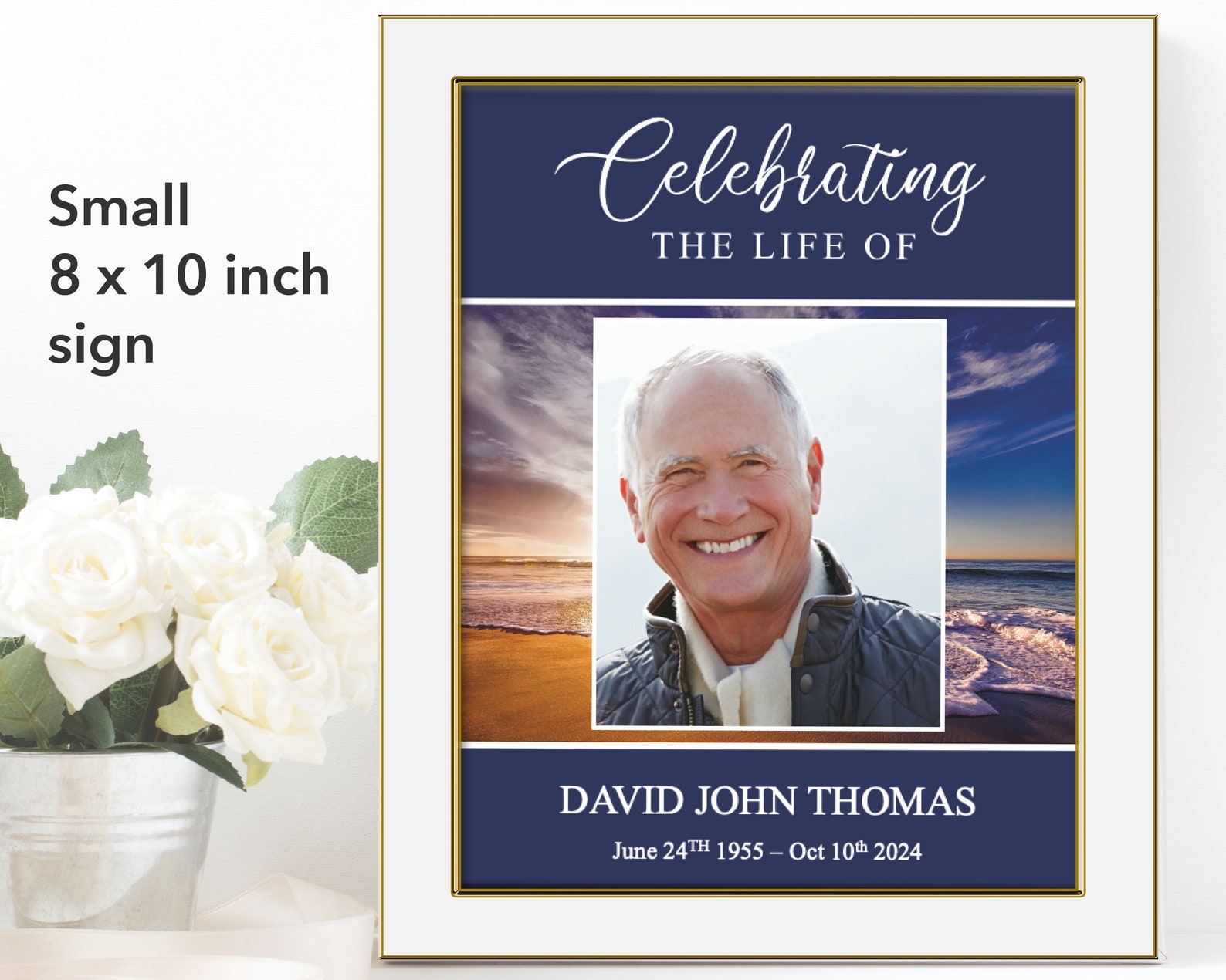 Funeral Poster With Ocean Background Celebration of Life - Etsy