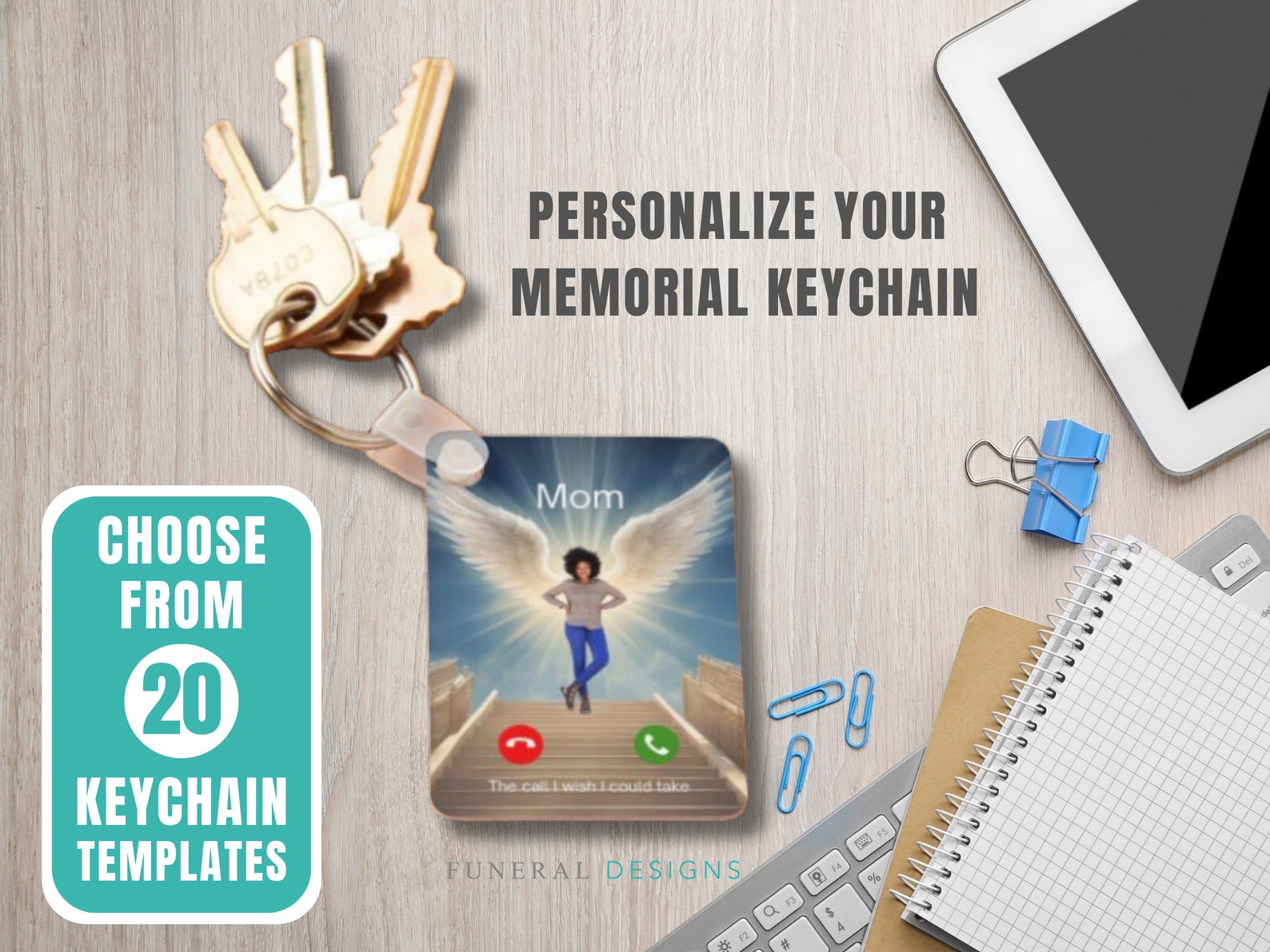 Memorial Keychain Template, Memorial Canva Template, the Call I Wish I ...