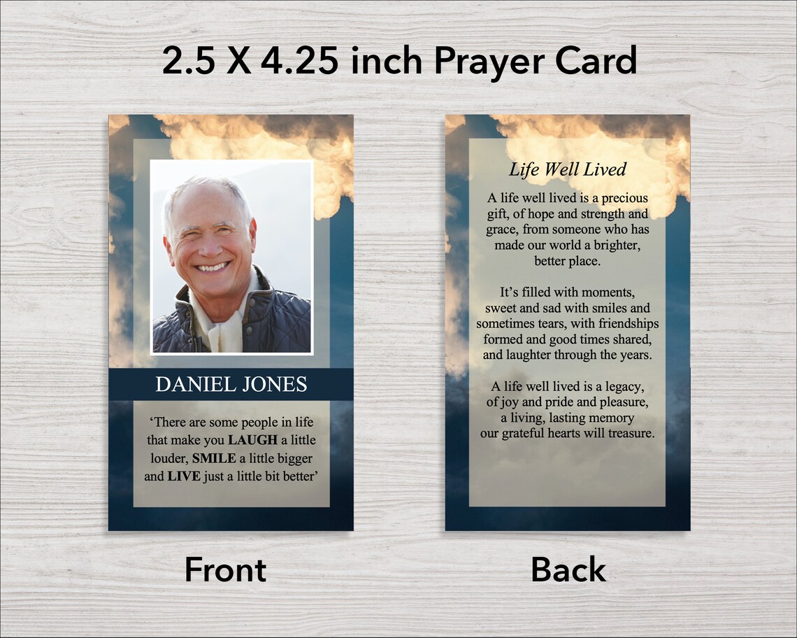 Prayer Cards Memorial Cards Funeral Prayer Cards | Etsy