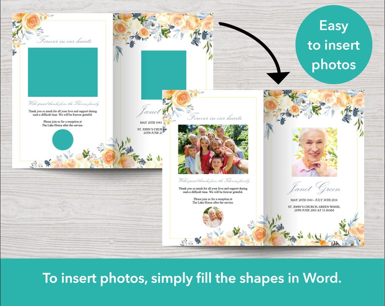 8 Page Funeral Program Template for Woman Funeral Booklet - Etsy