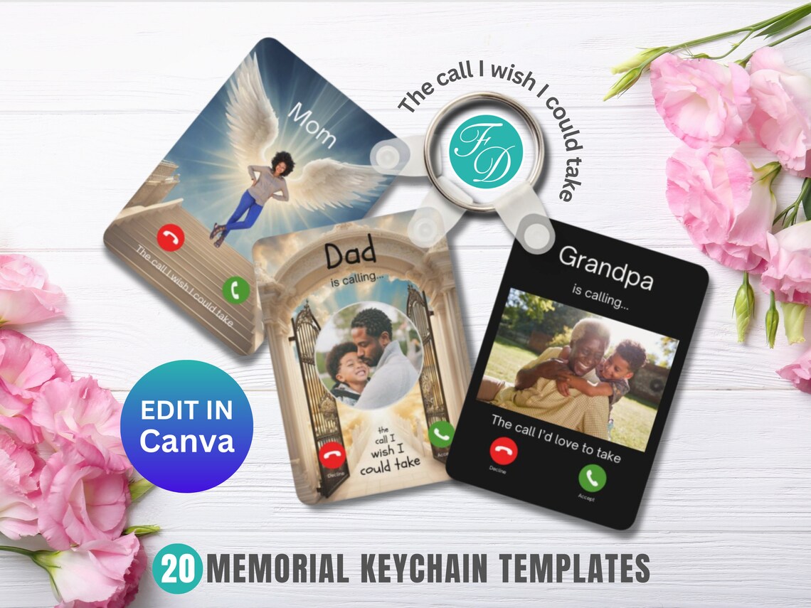 Memorial Keychain Template, Memorial Canva Template, the Call I Wish I ...